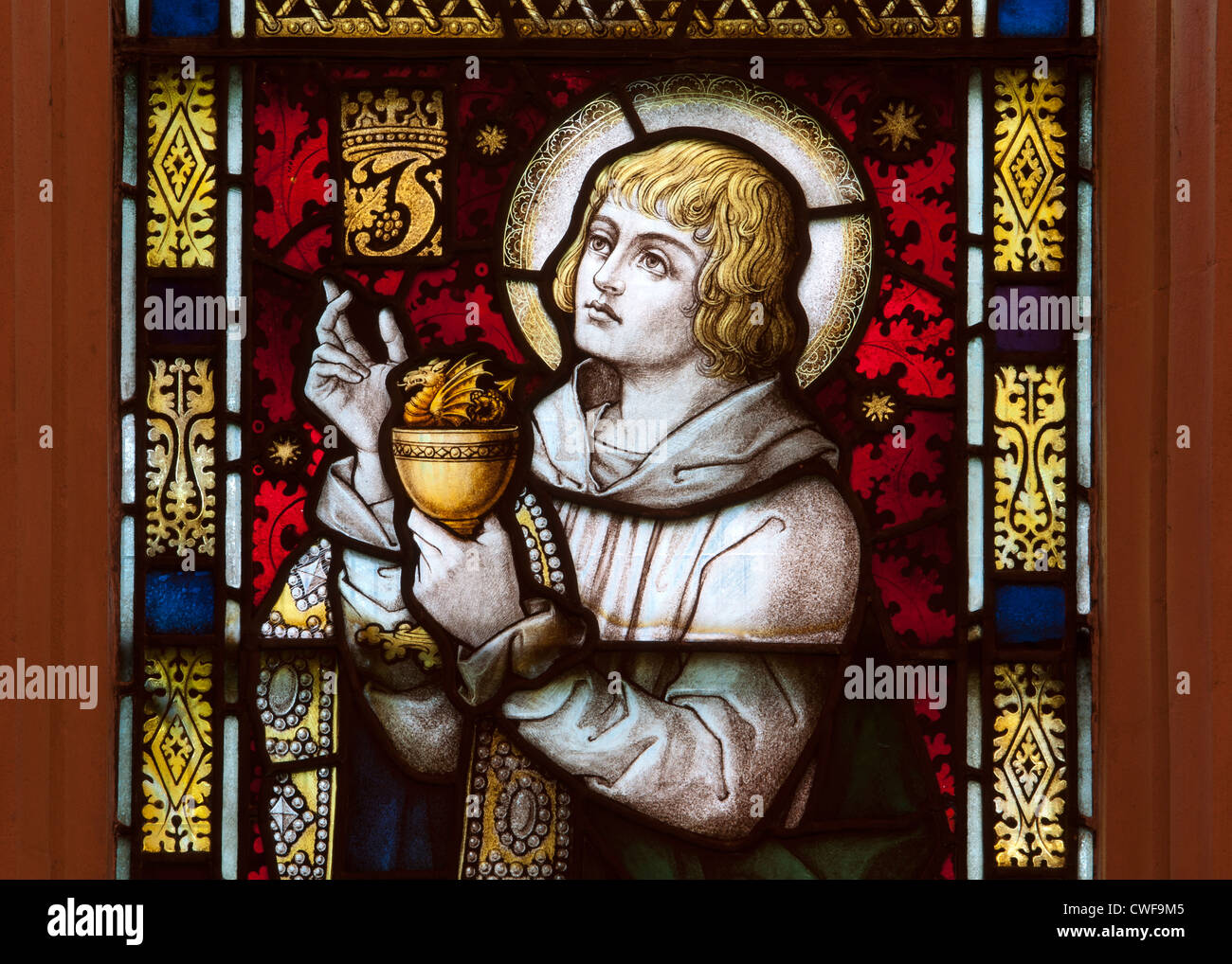 St John stained glass, All Saints Church, Cotgrave, Nottinghamshire, UK ...