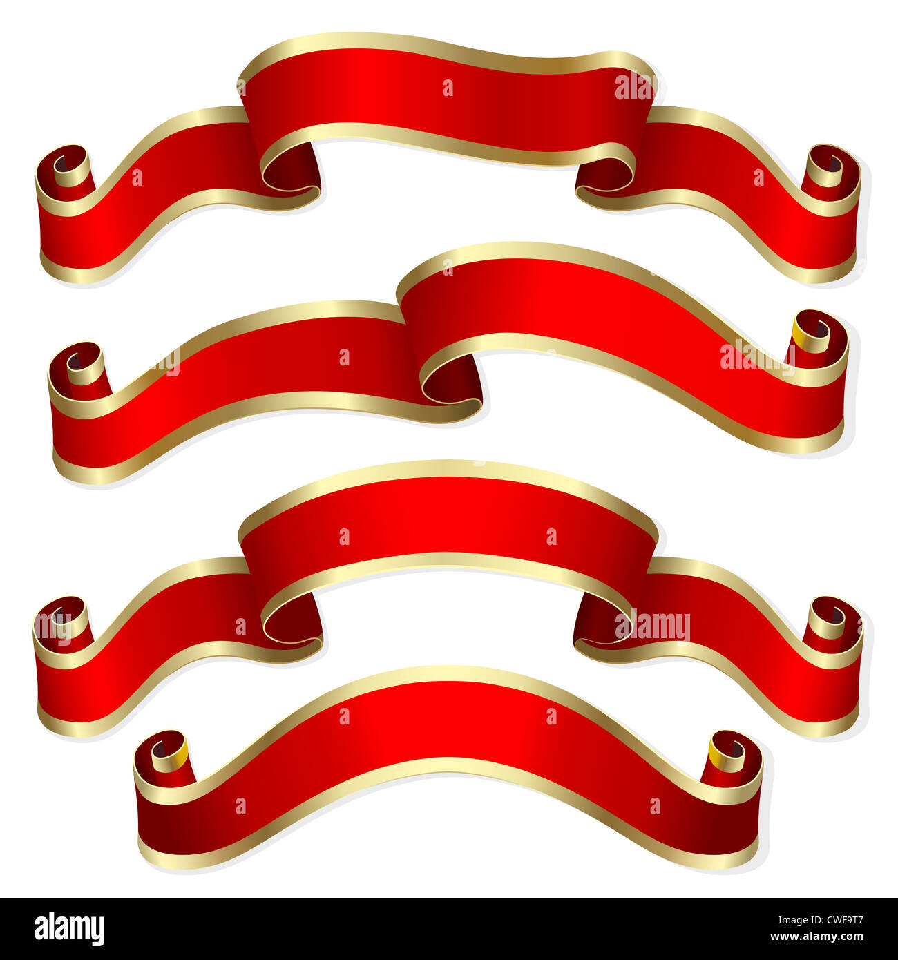Gold ribbon ribbon set Cut Out Stock Images & Pictures - Alamy