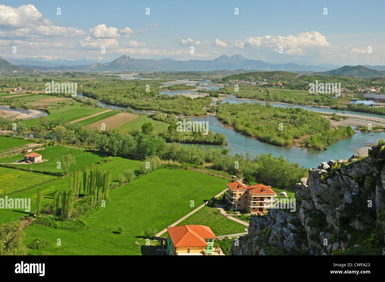 EUROPE, Albania, Shkodra, view of the surrounding countryside with the ...