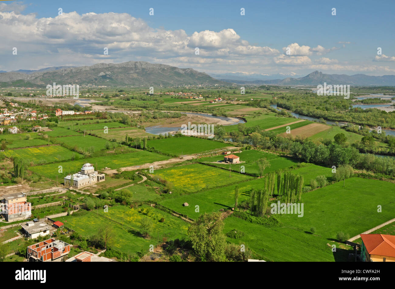 EUROPE, Albania, Shkodra, view of the surrounding countryside with the ...