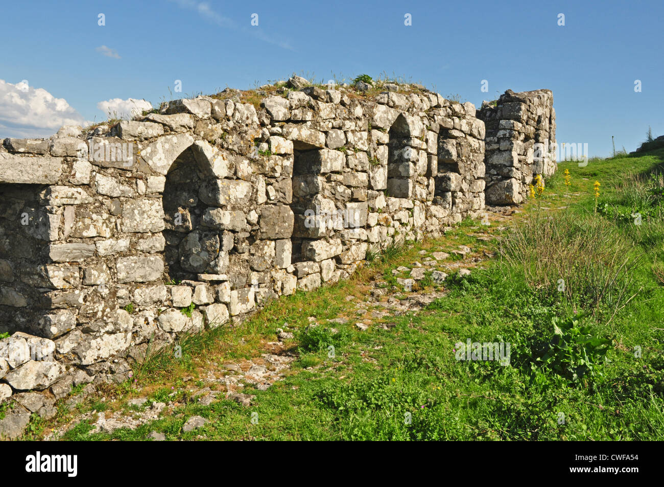 EUROPE, Albania, Shkodra, Rozafa Castle, the first yard, section of ...
