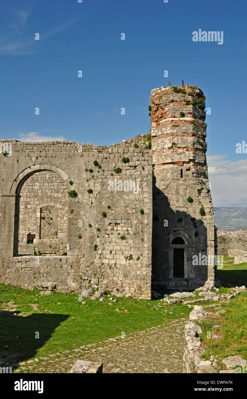 EUROPE, Albania, Shkodra, Rozafa Castle, the second yard, remains of St ...