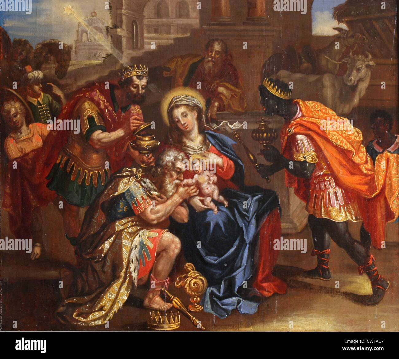 Nativity Scene, Adoration of the Magi Stock Photo - Alamy