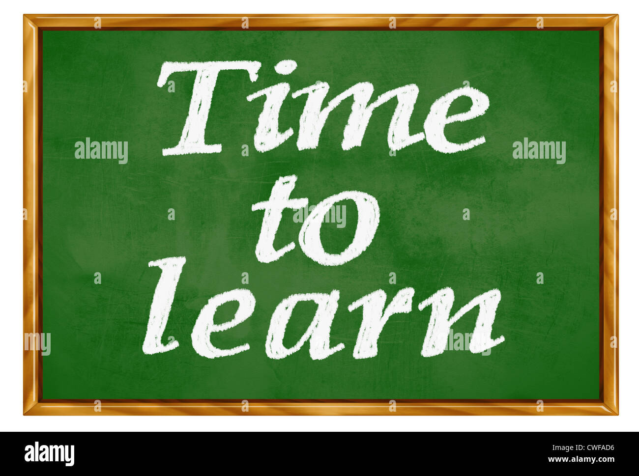 Time to learn. Blackboard with wooden frame Stock Photo - Alamy
