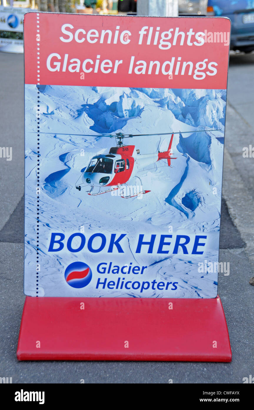 A Helicopter safety procedures board at a Sight-seeing helicopter rides ...