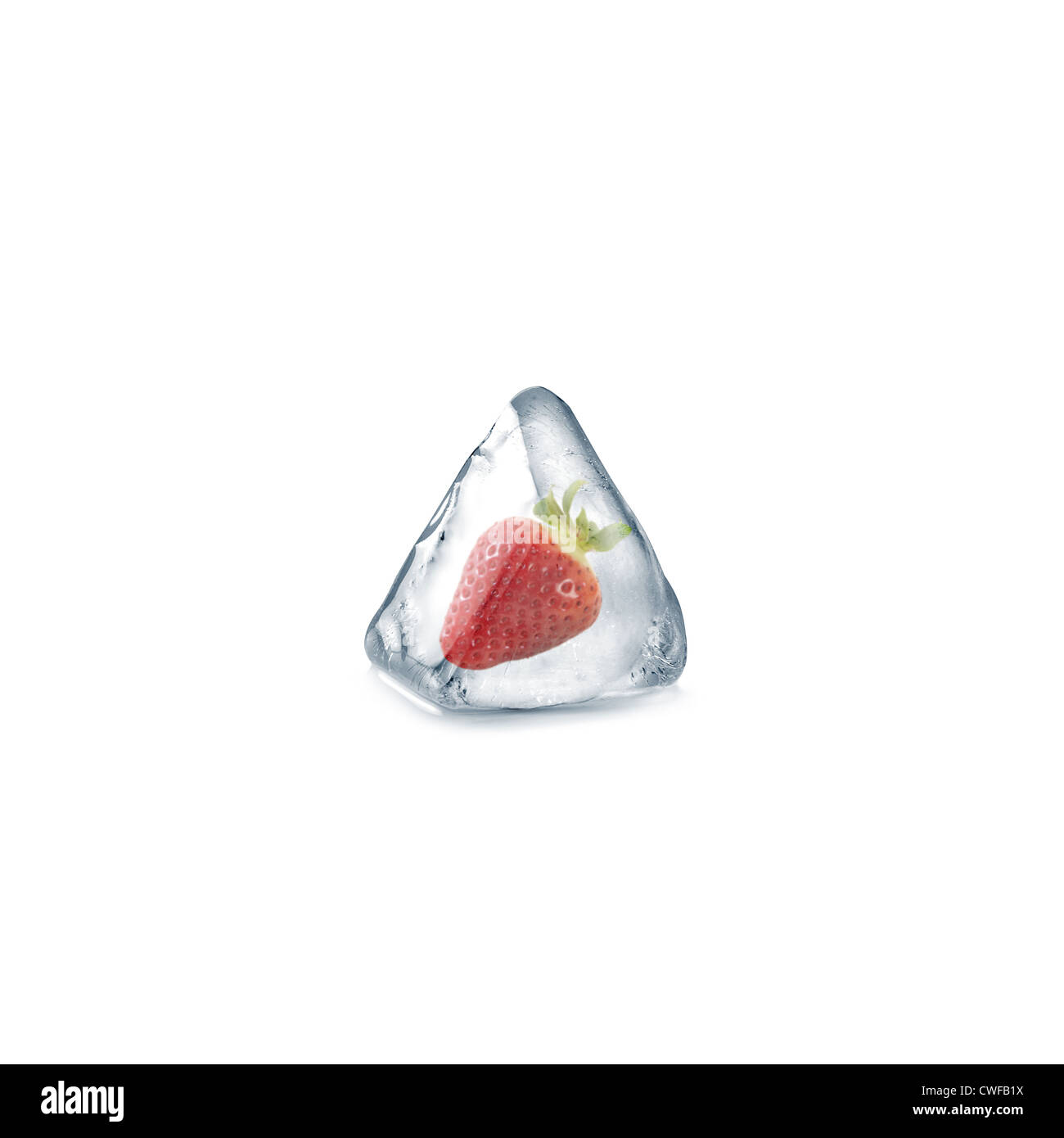 ice cube whit red strawberry on white background Stock Photo - Alamy