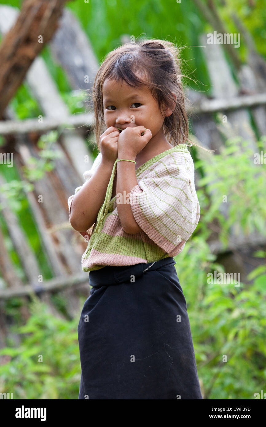 Village girl near Phonsavanh Laos Stock Photo - Alamy