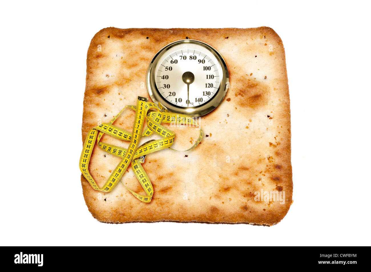 Weight scale made of cookies Stock Photo - Alamy