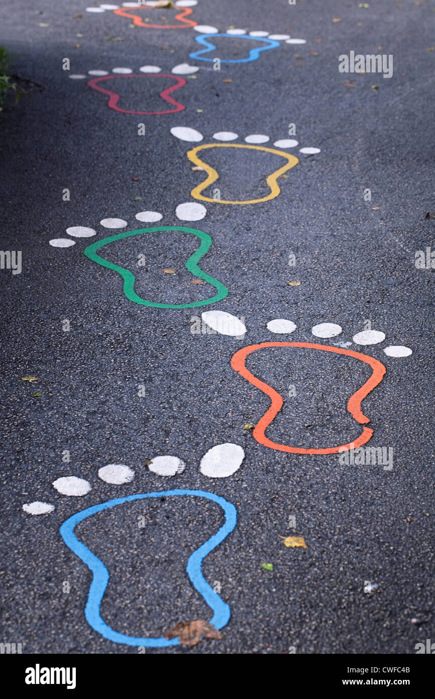 Coloured footsteps hi-res stock photography and images - Alamy