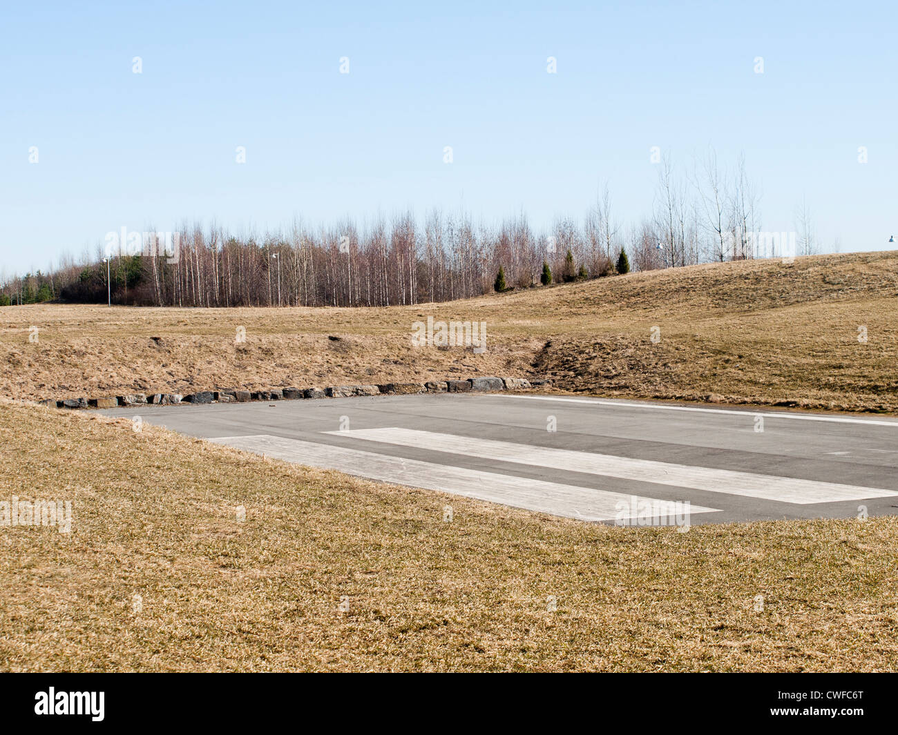 Part of the runway from the old Fornebu airport is preserved in the new ...