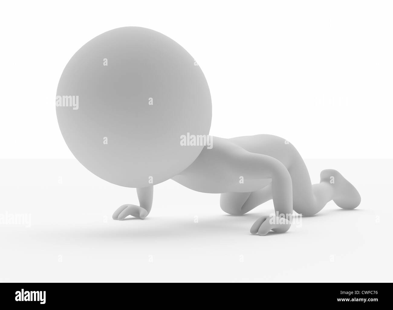 3d humanoid character searching on the ground Stock Photo - Alamy