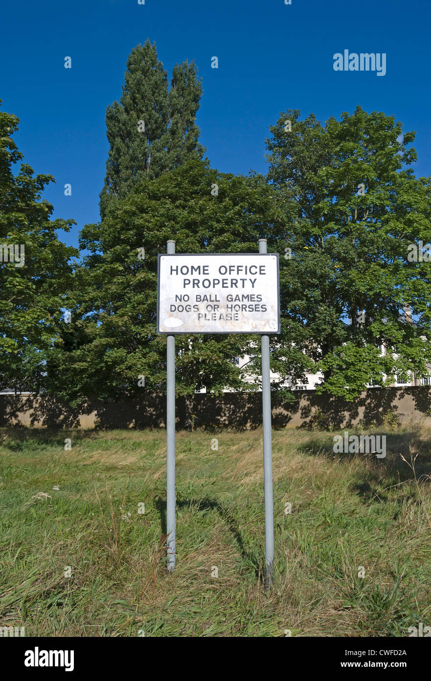 home office property sign on waste ground near latchmere house prison ...
