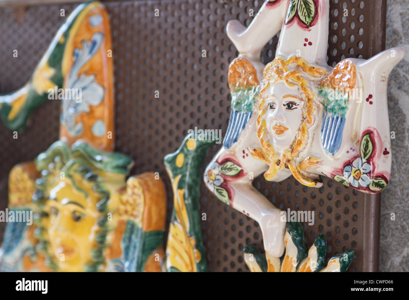 A ceramic trinacria, symbol or emblem of Sicily Stock Photo - Alamy