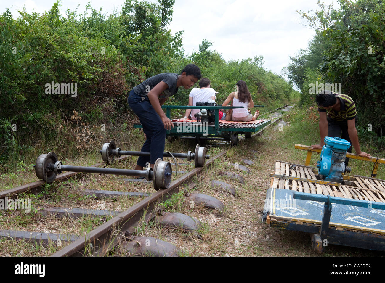 The Bamboo Railway, Cambodia Stock Photo - Alamy