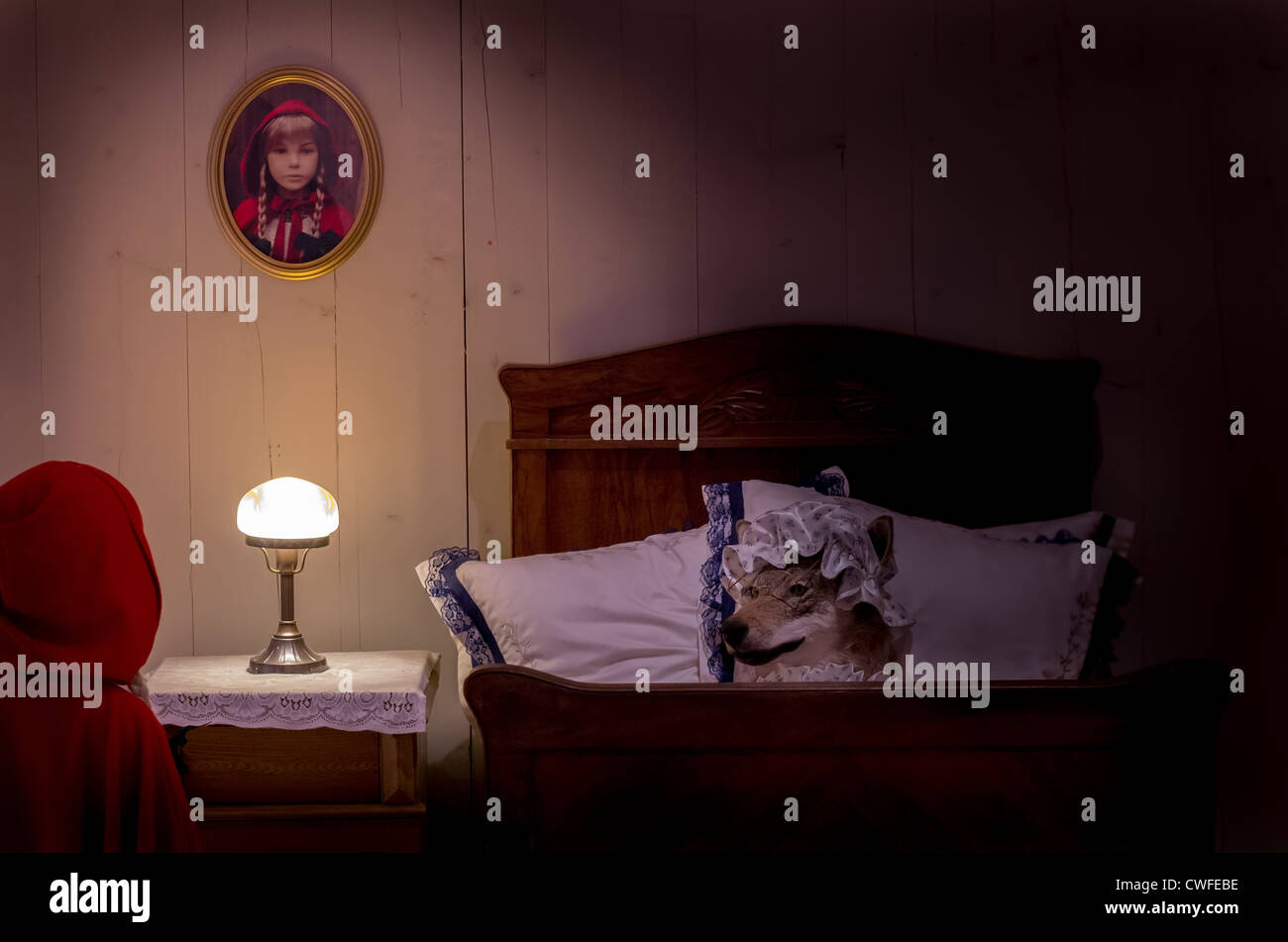 A scene from the famous story Little Red Riding Hood Stock Photo - Alamy