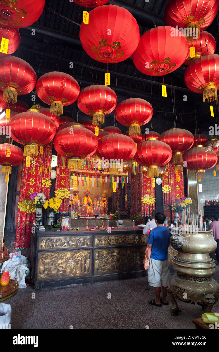 Red Lanterns, Goddess of Mercy Temple Stock Photo - Alamy