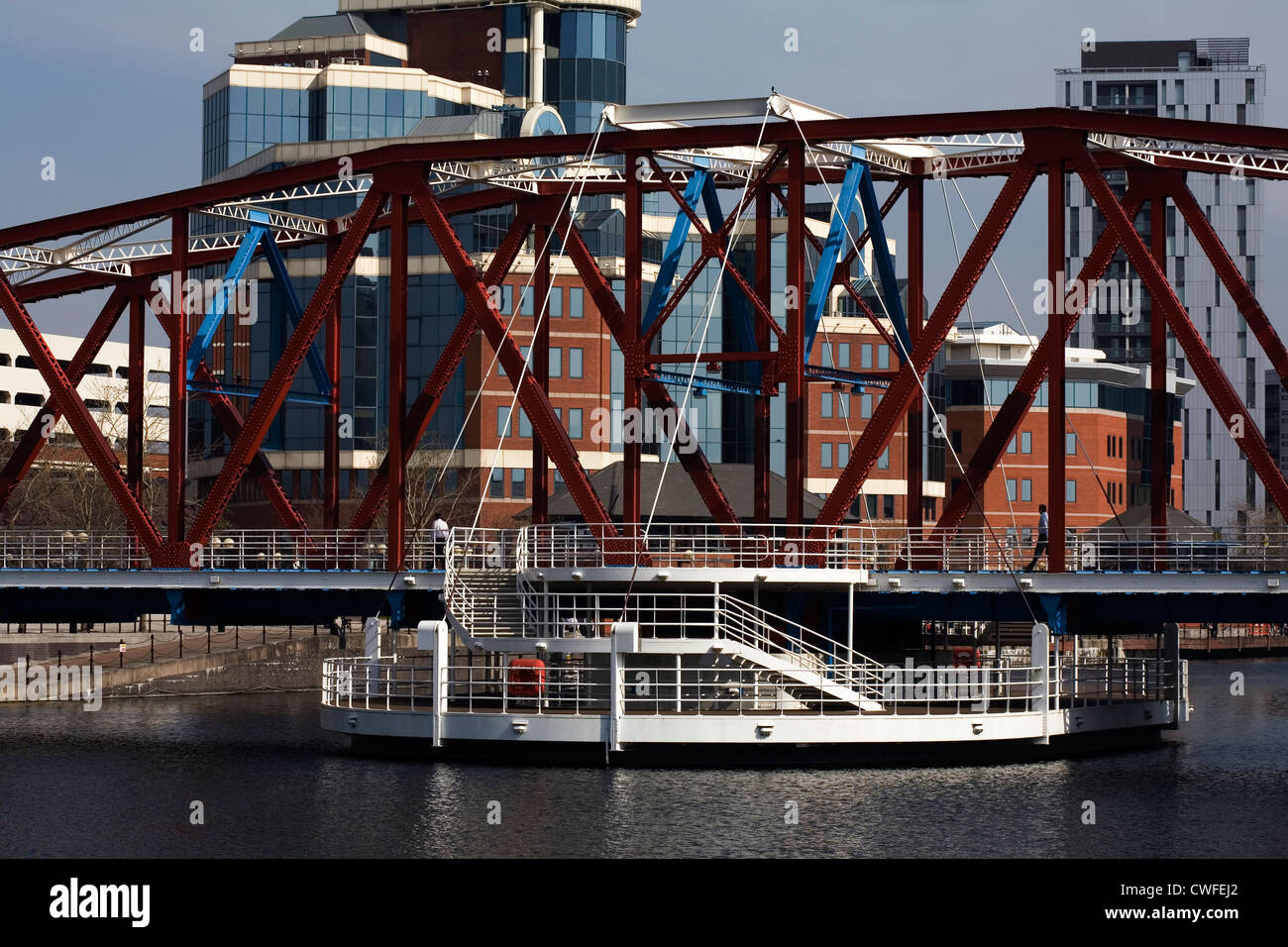 The Victoria Building seen through the girders of the swing bridge Erie ...