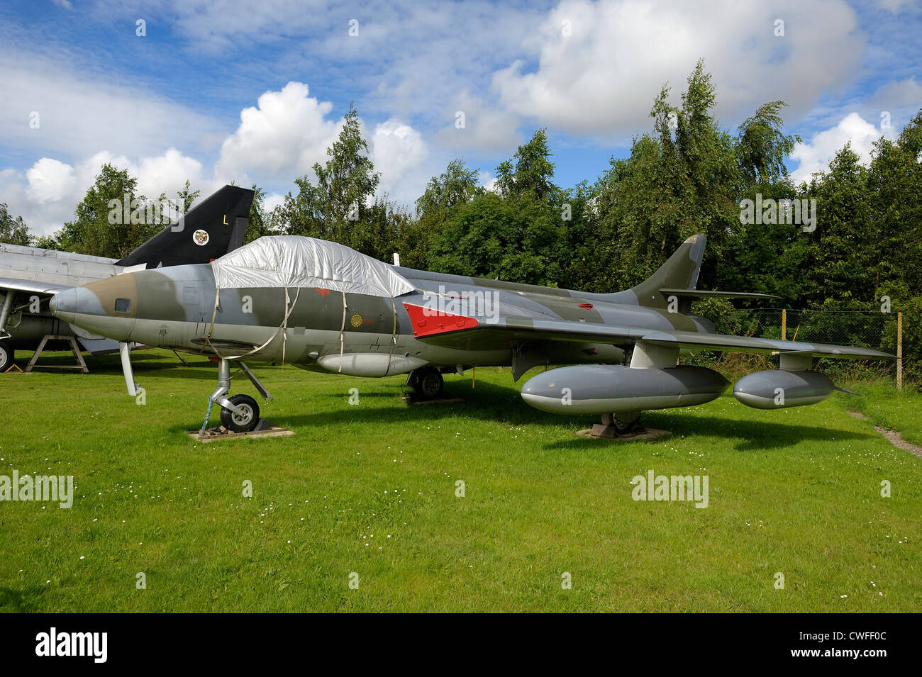 Hawker Hunter FR10 XJ714 east midlands aeropark england uk Stock Photo ...