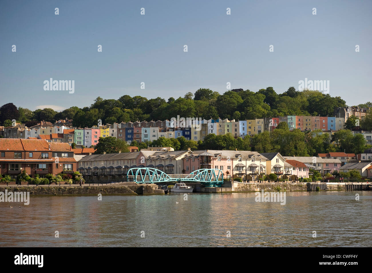 Colourful housing along Avon Docks, Bristol, Avon, UK Stock Photo - Alamy