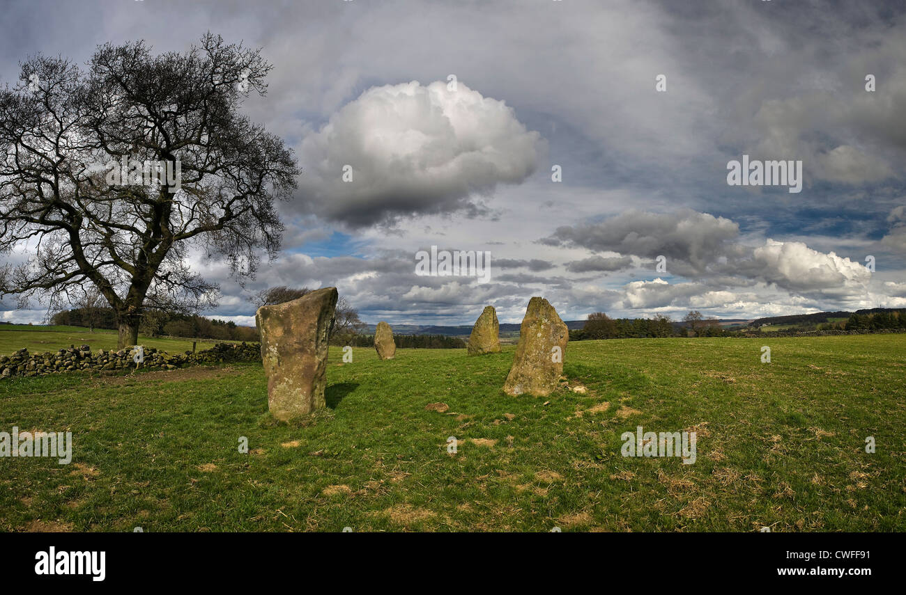 Nine Stones Close Bronze Age stone circle near Stanton Moor, Derbyshire ...