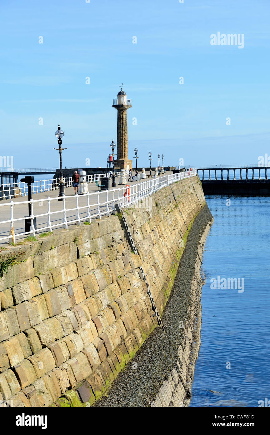 west pier lighthouse whitby north yorkshire england uk Stock Photo - Alamy
