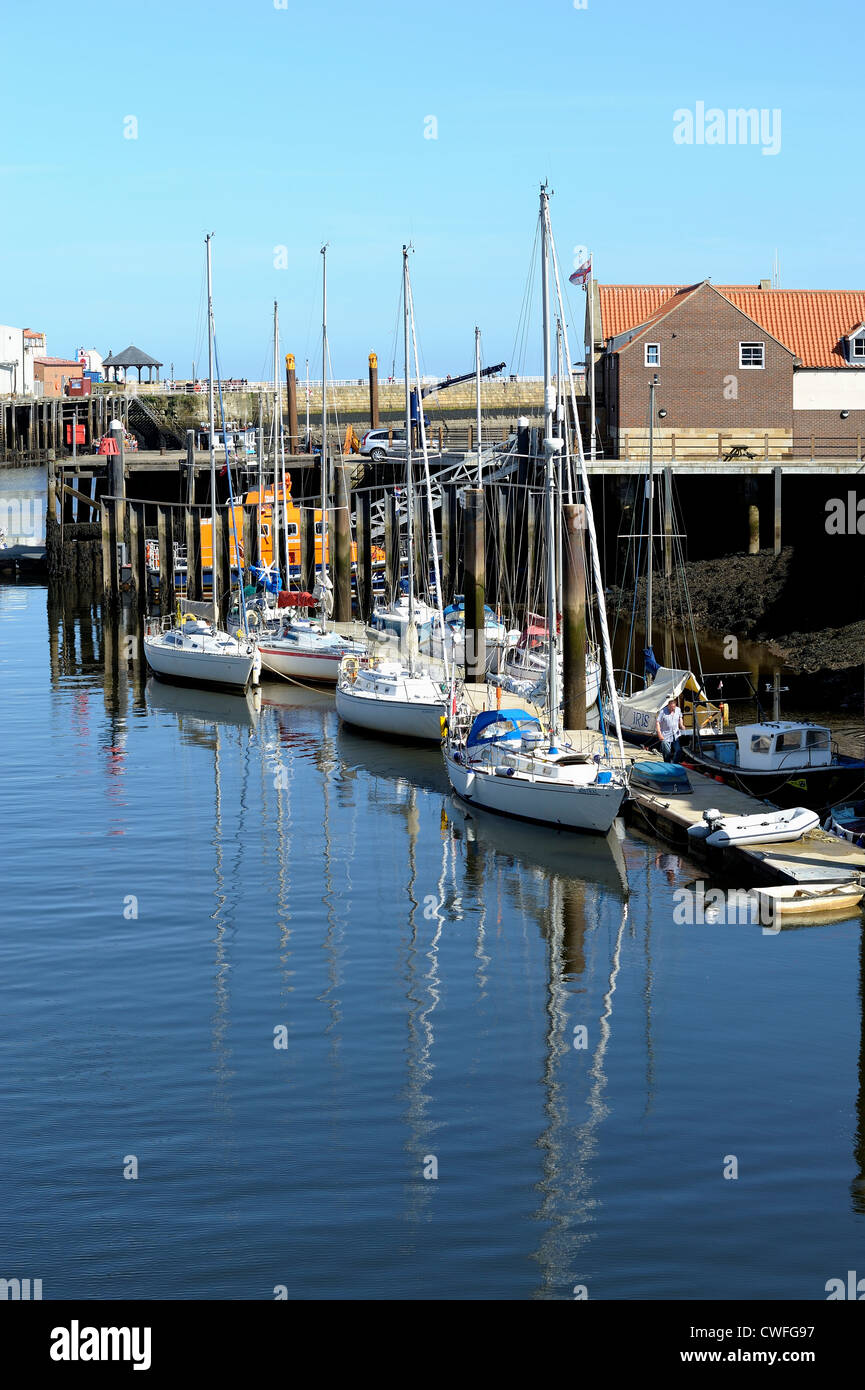 Sailing boats whitby harbour north yorkshire england uk Stock Photo - Alamy