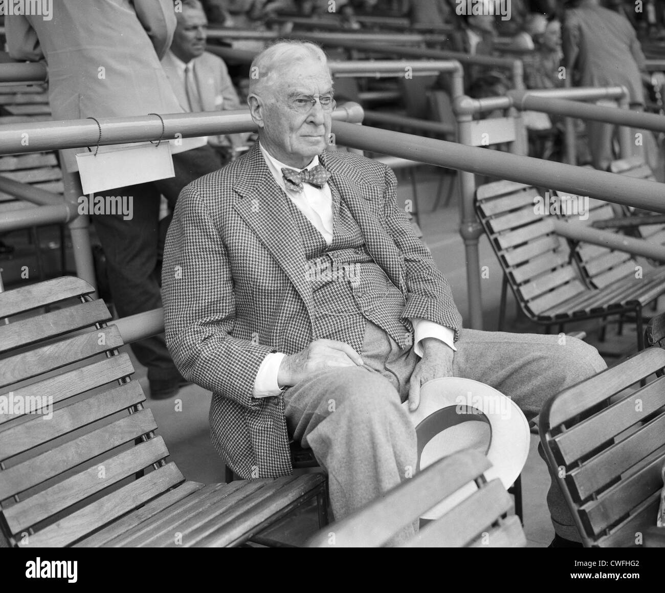 Mr Bernard Baruch, Presidential advisor, at the Aqueduct Raceway, NY ...
