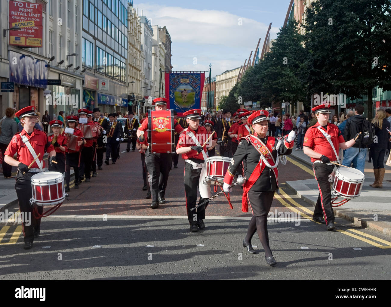 'Jordan Memorial' Accordian Band, Donegall Place Belfast Stock Photo ...