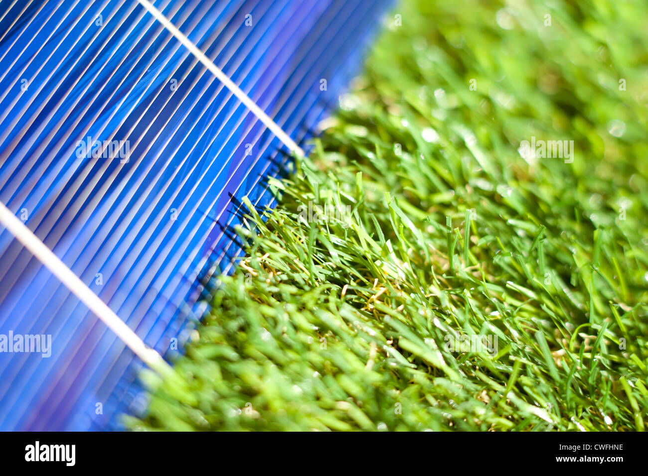 Solar panel in the green Stock Photo - Alamy