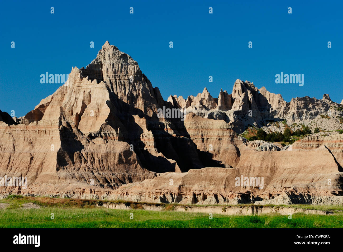 Eroded pinnacles, Badlands National Park, South Dakota, USA Stock Photo ...