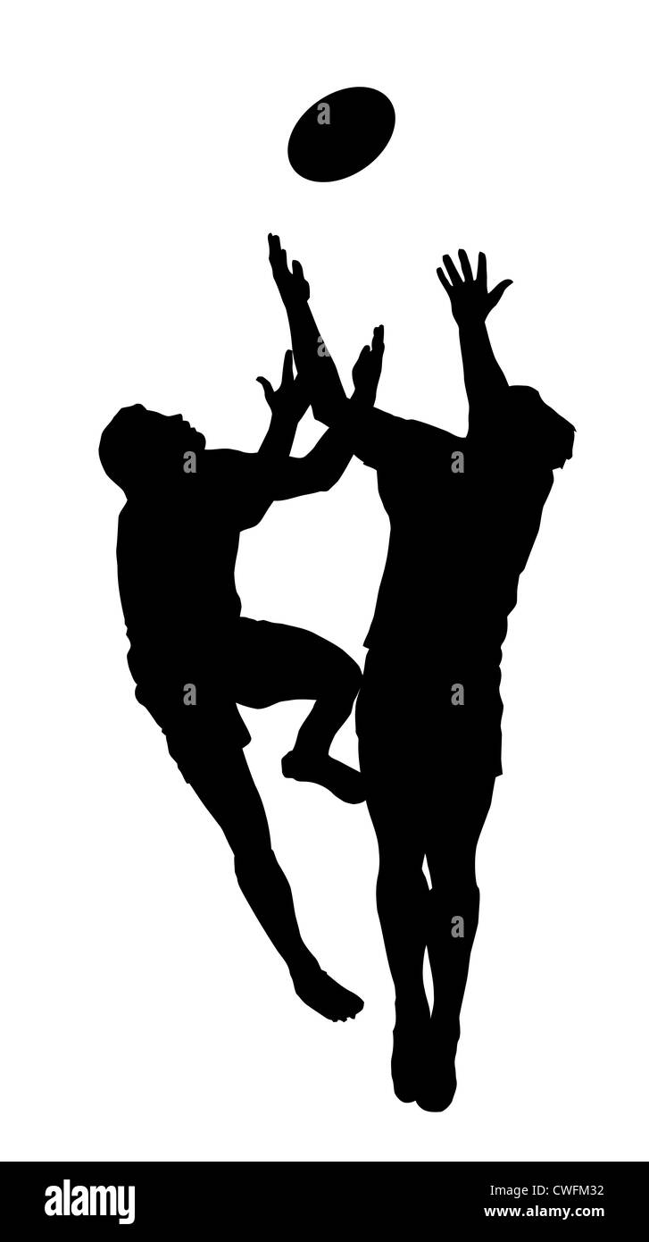 Rugby high ball action jump catch hi-res stock photography and images ...