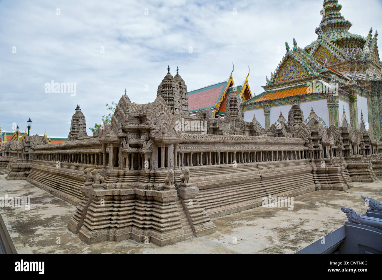 Angkor Wat temple model at Wat Phra Kaew in Bangkok Stock Photo - Alamy