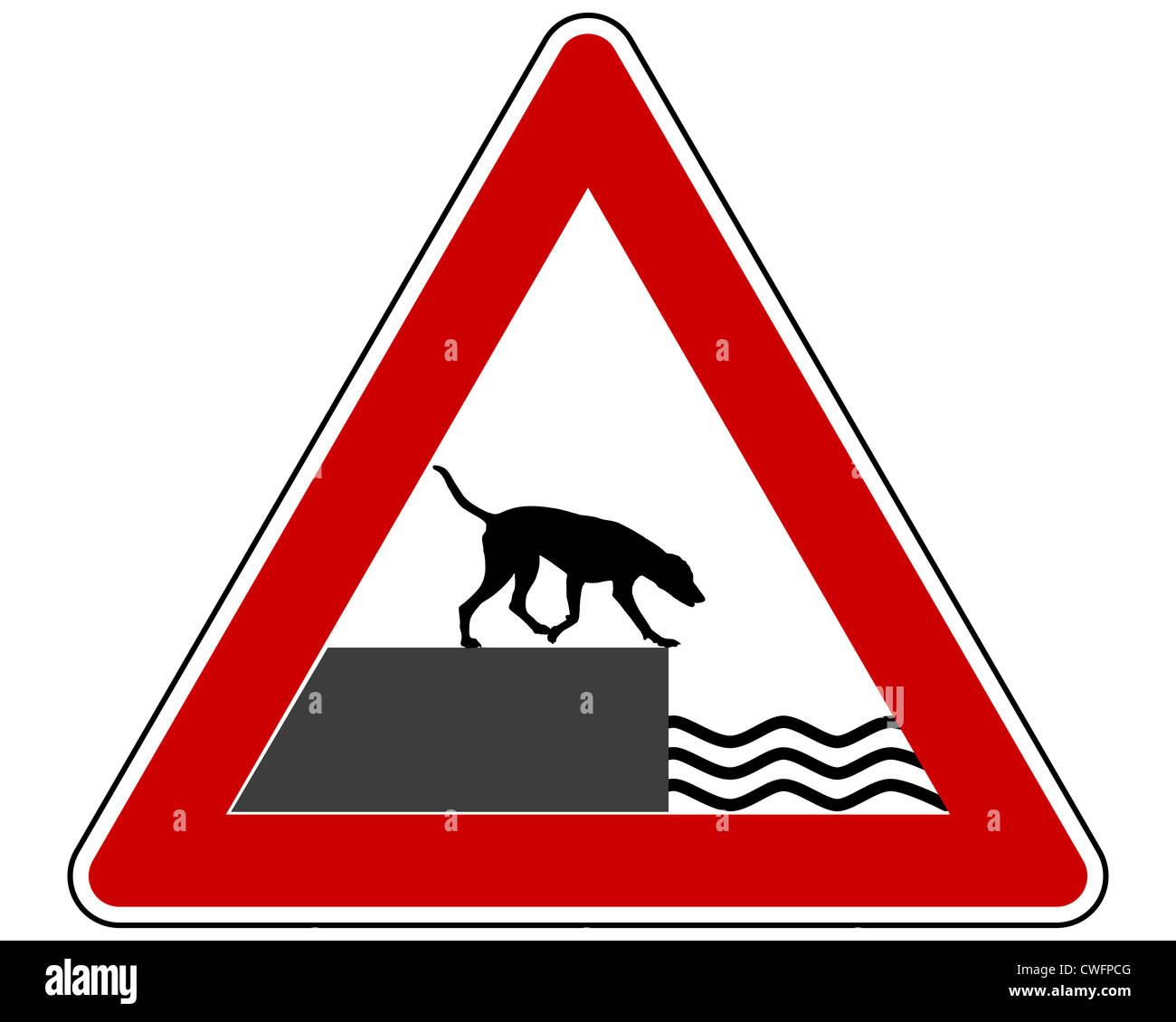Road ending warning sign for dogs Stock Photo - Alamy