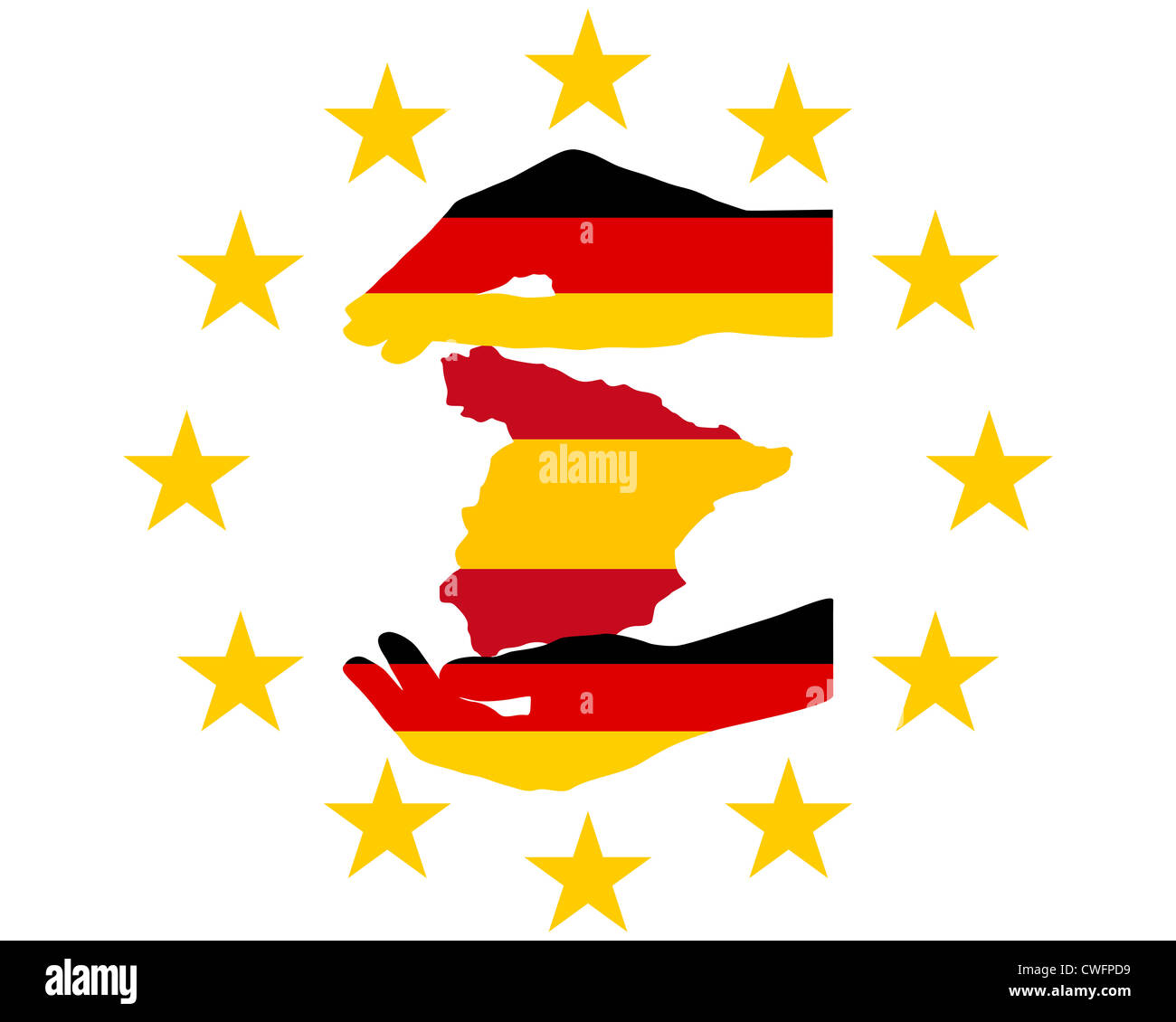 German Help for Spain Stock Photo - Alamy