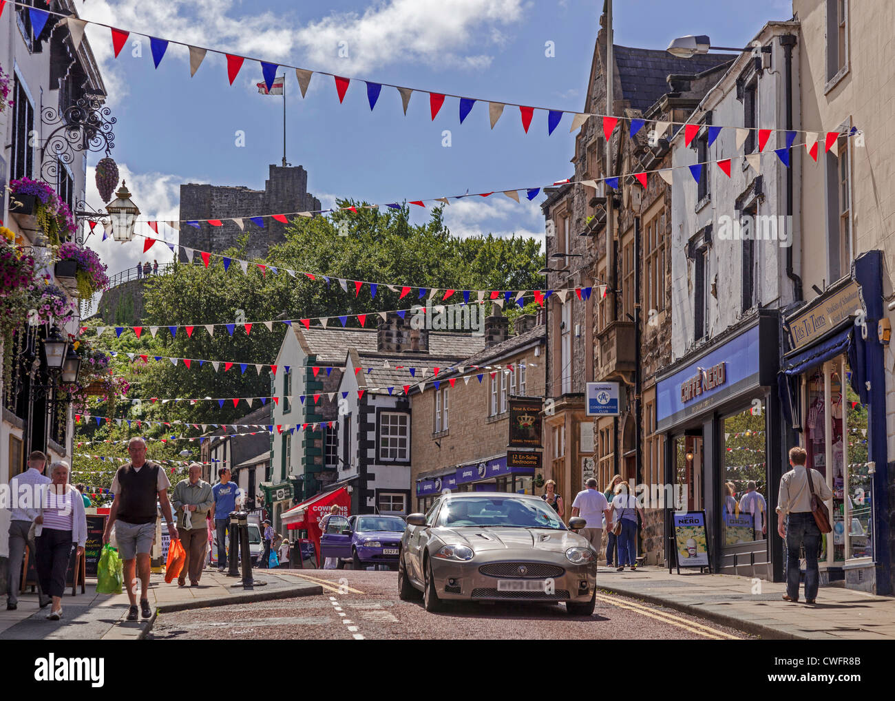 The centre of the town of Clitheroe in Lancashire Forest of Bowland ...