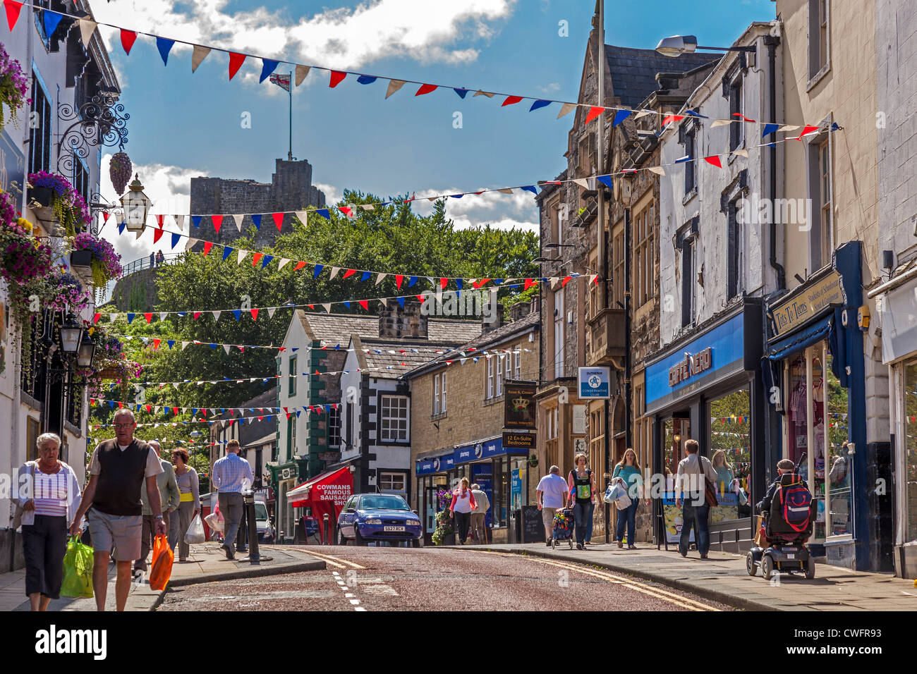 The centre of the town of Clitheroe in Lancashire Forest of Bowland ...