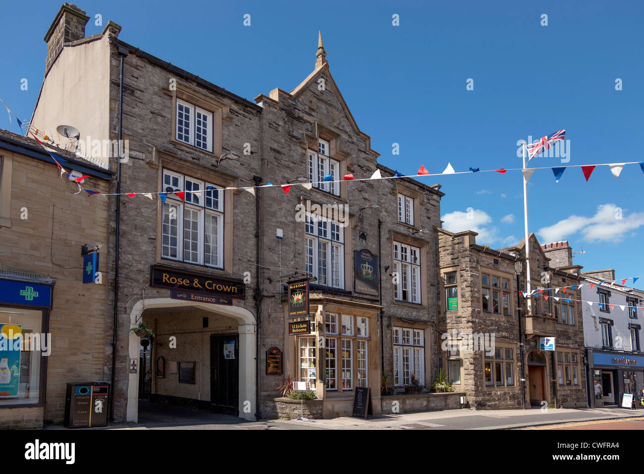 The centre of the town of Clitheroe in Lancashire Forest of Bowland ...
