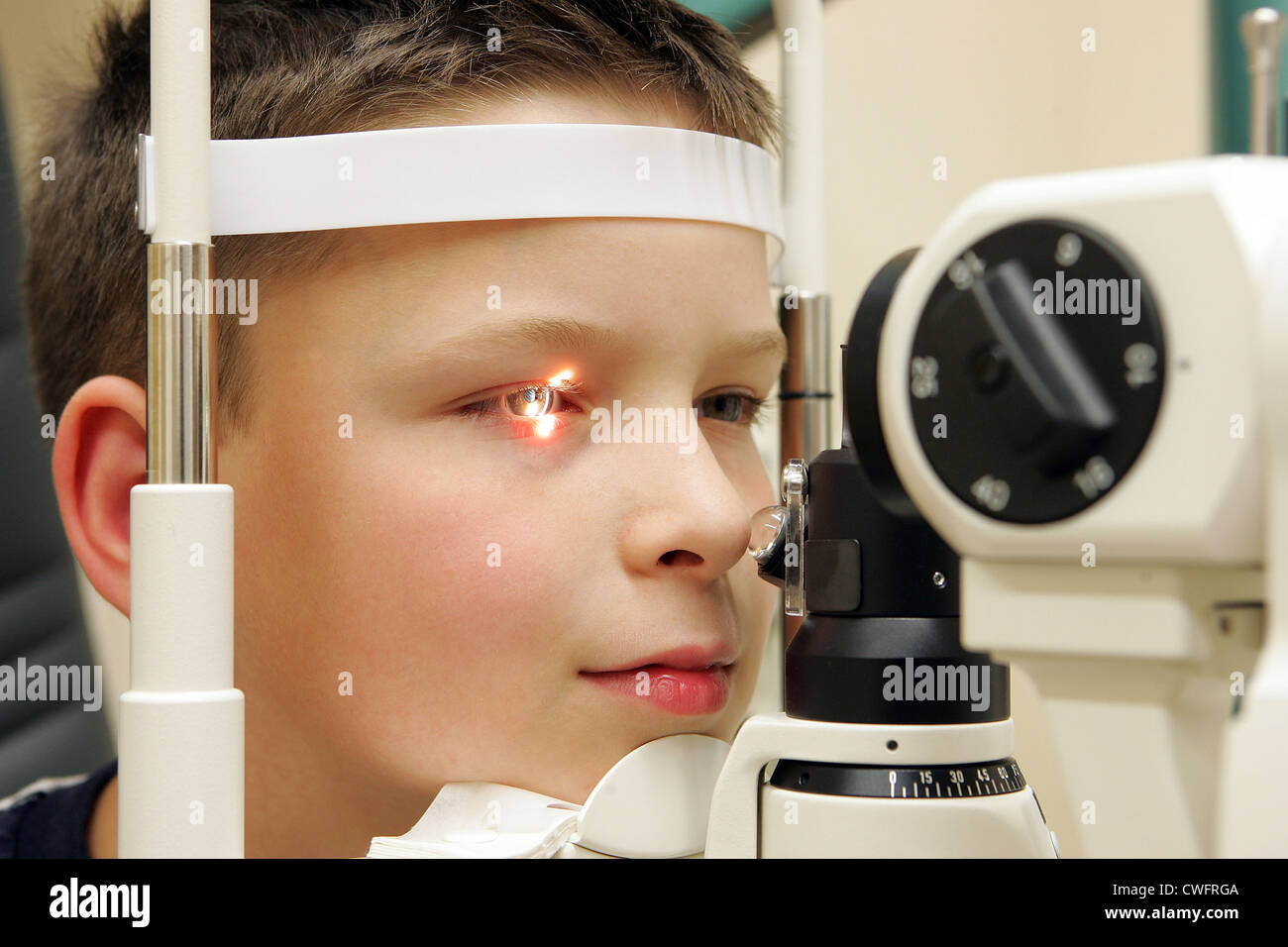 Examination with slit lamp Stock Photo - Alamy