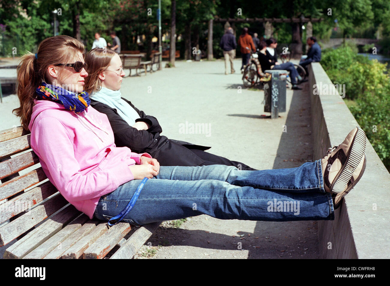Berlin germany young women sunbathing hi-res stock photography and ...