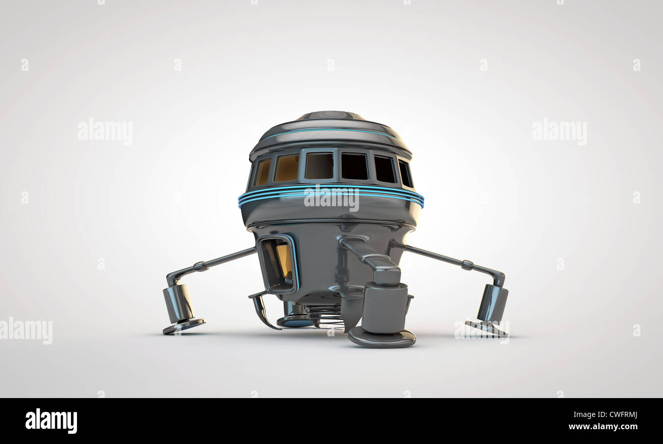metal spaceship isolated on white background Stock Photo - Alamy