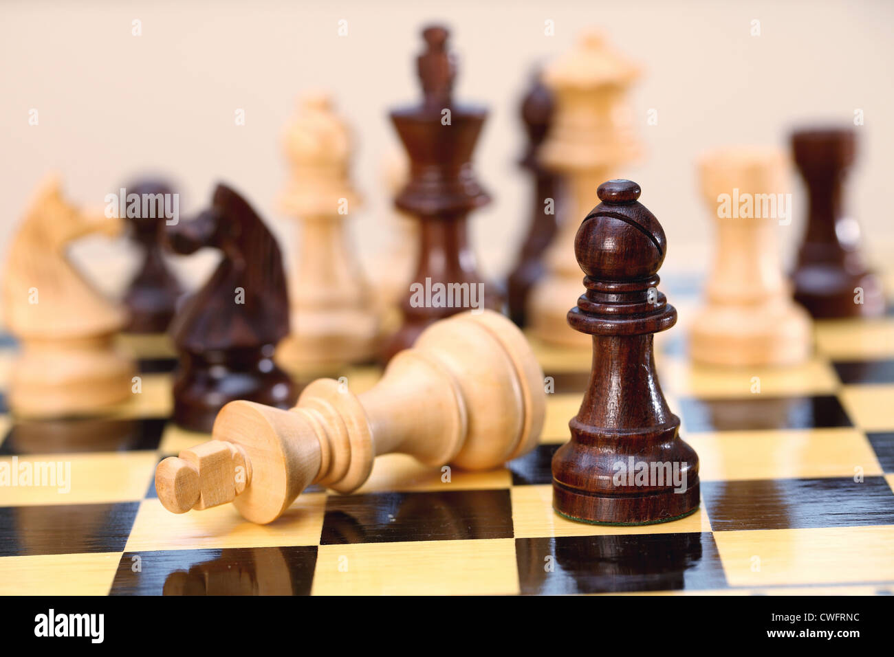 Chess game comes to an end when the king is checkmated Stock Photo - Alamy