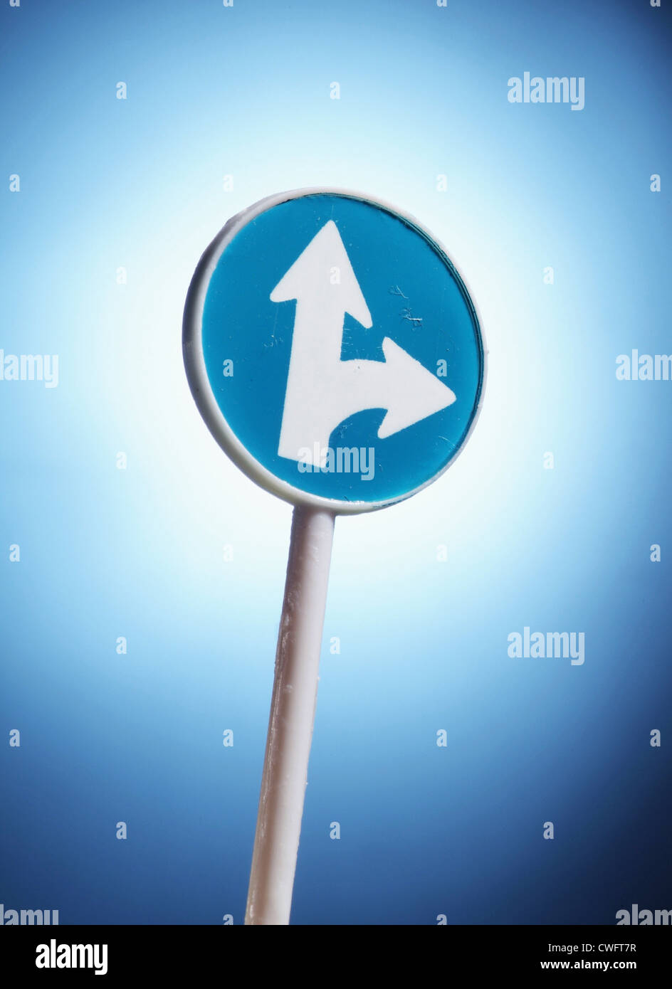 Straight and right road sign hi-res stock photography and images - Alamy