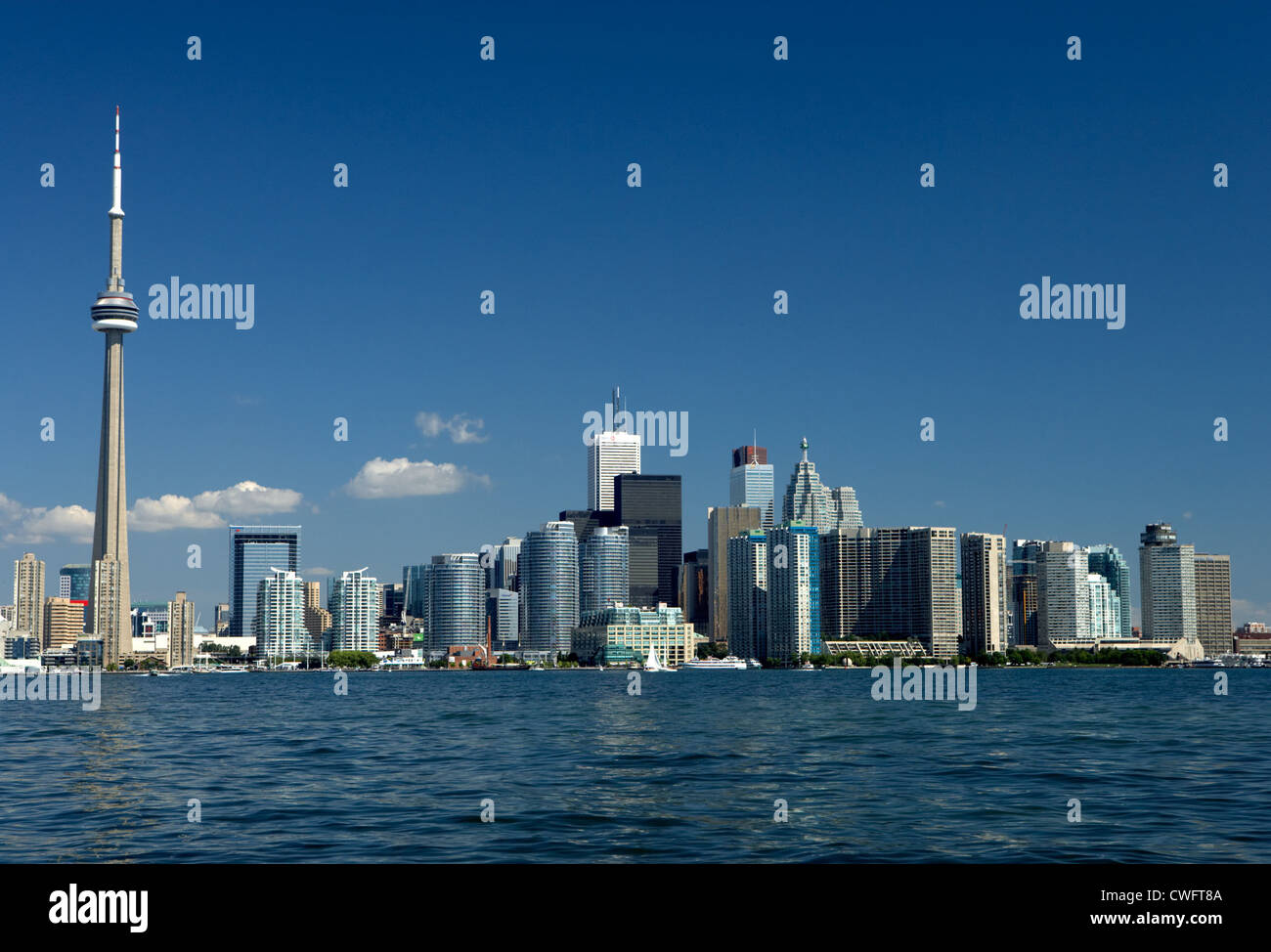 Toronto - view over Lake Ontario on the skyline Stock Photo - Alamy