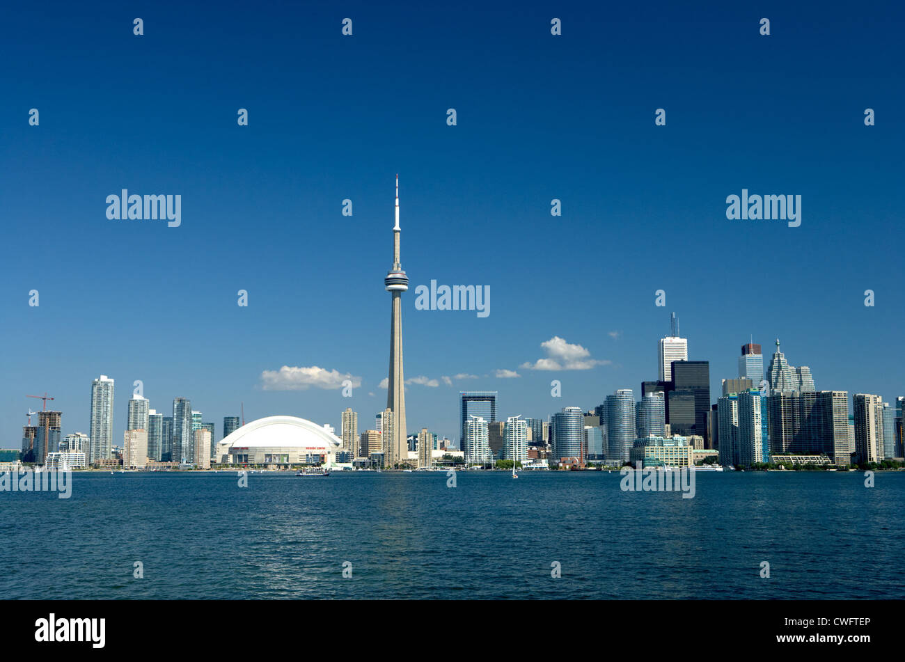 Toronto - view over Lake Ontario on the skyline Stock Photo - Alamy