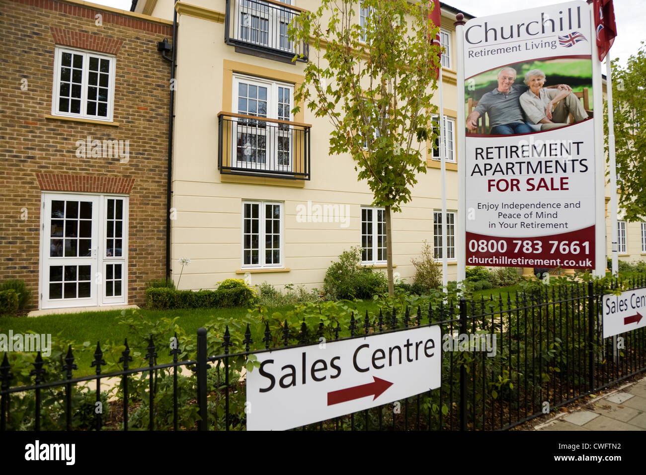 For Sale sign and advertising board & new build / building retirement ...