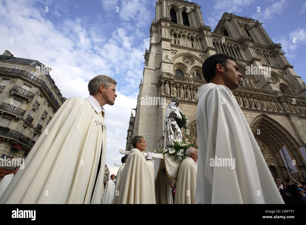 Procession of Our Lady of Assumption Catholic in Paris Stock Photo - Alamy
