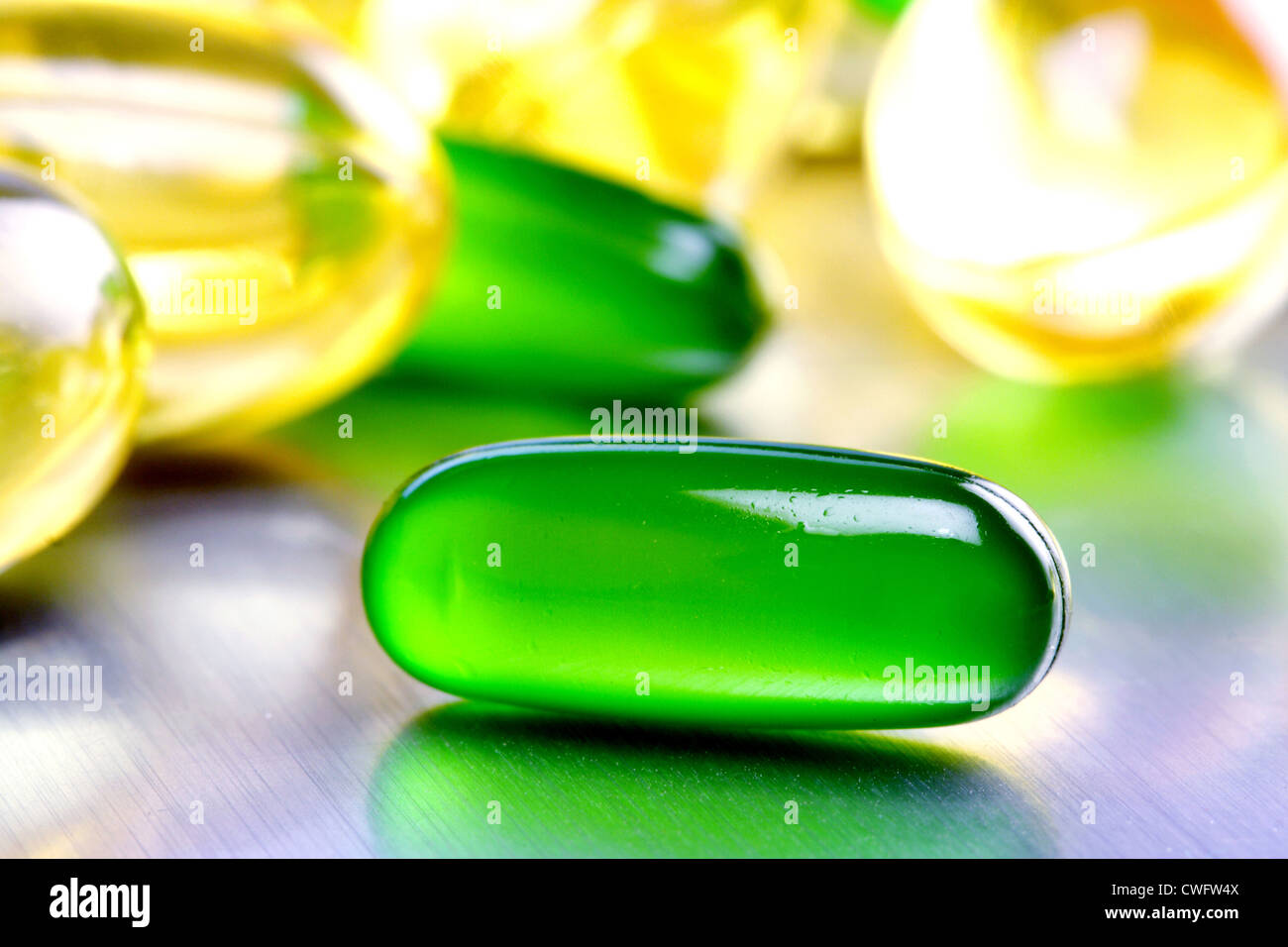 Close up of cod liver oil pills Stock Photo - Alamy