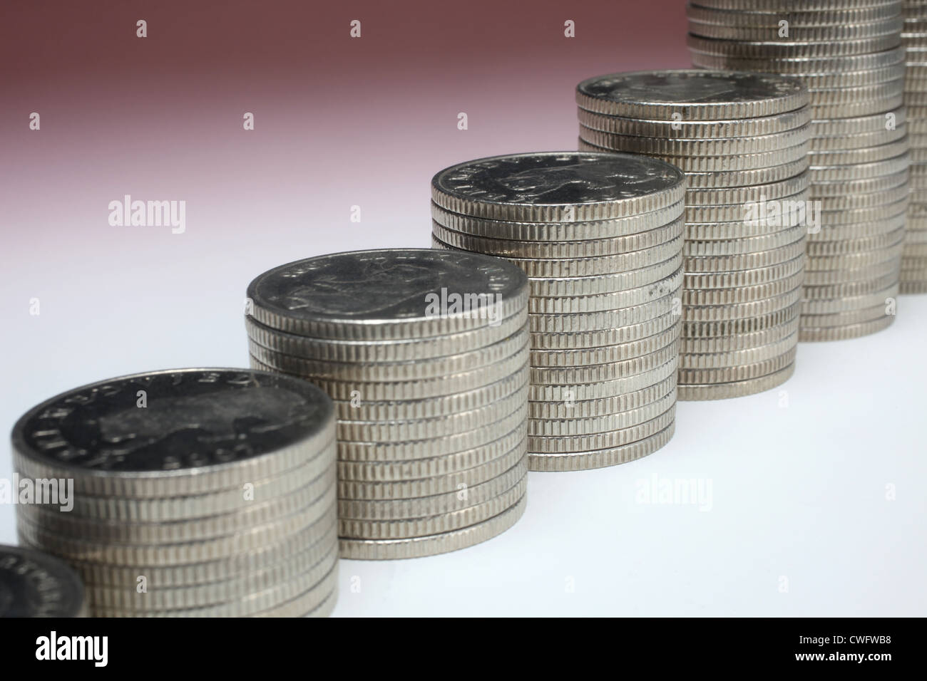 Stacks of money coins Stock Photo - Alamy
