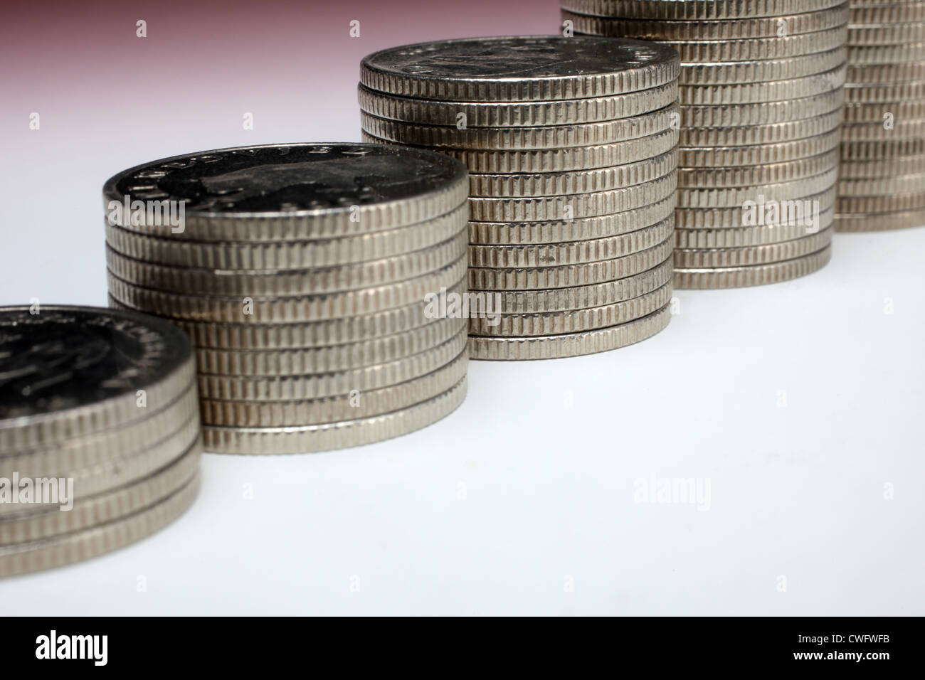 Stacks of money coins Stock Photo - Alamy