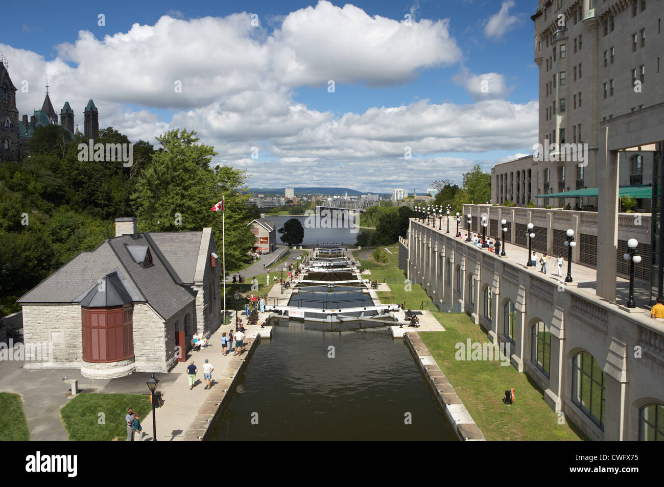 Ottawa - The locks of the Rideau Canal at Parliament Hill Stock Photo ...